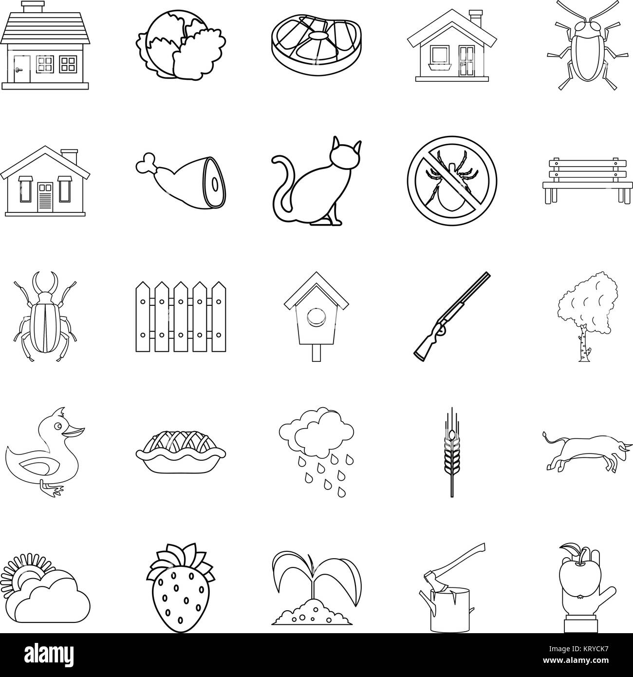 Bower icons set, outline style Stock Vector Image & Art - Alamy