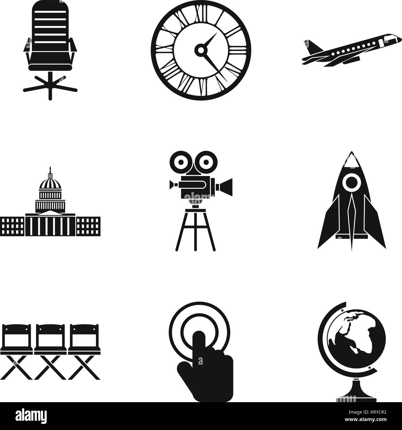 Conference icons set, simple style Stock Vector Image & Art - Alamy