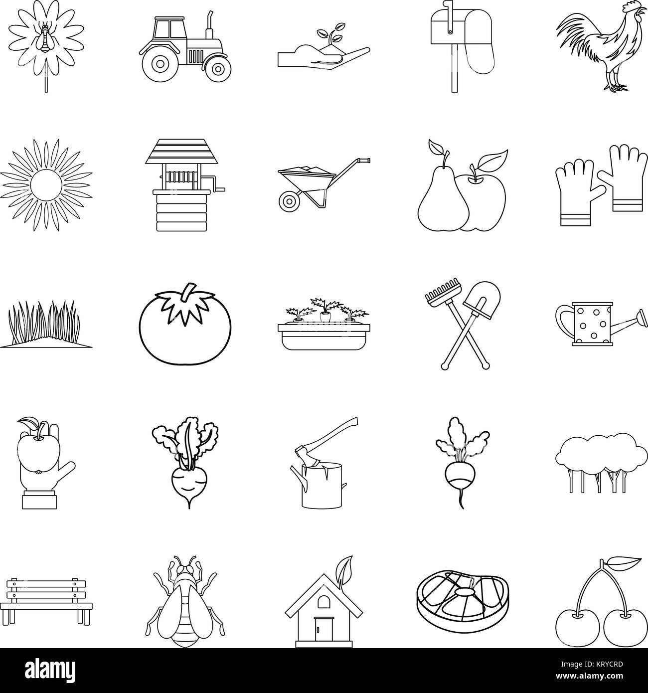 Hamlet icons set, outline style Stock Vector Image & Art - Alamy