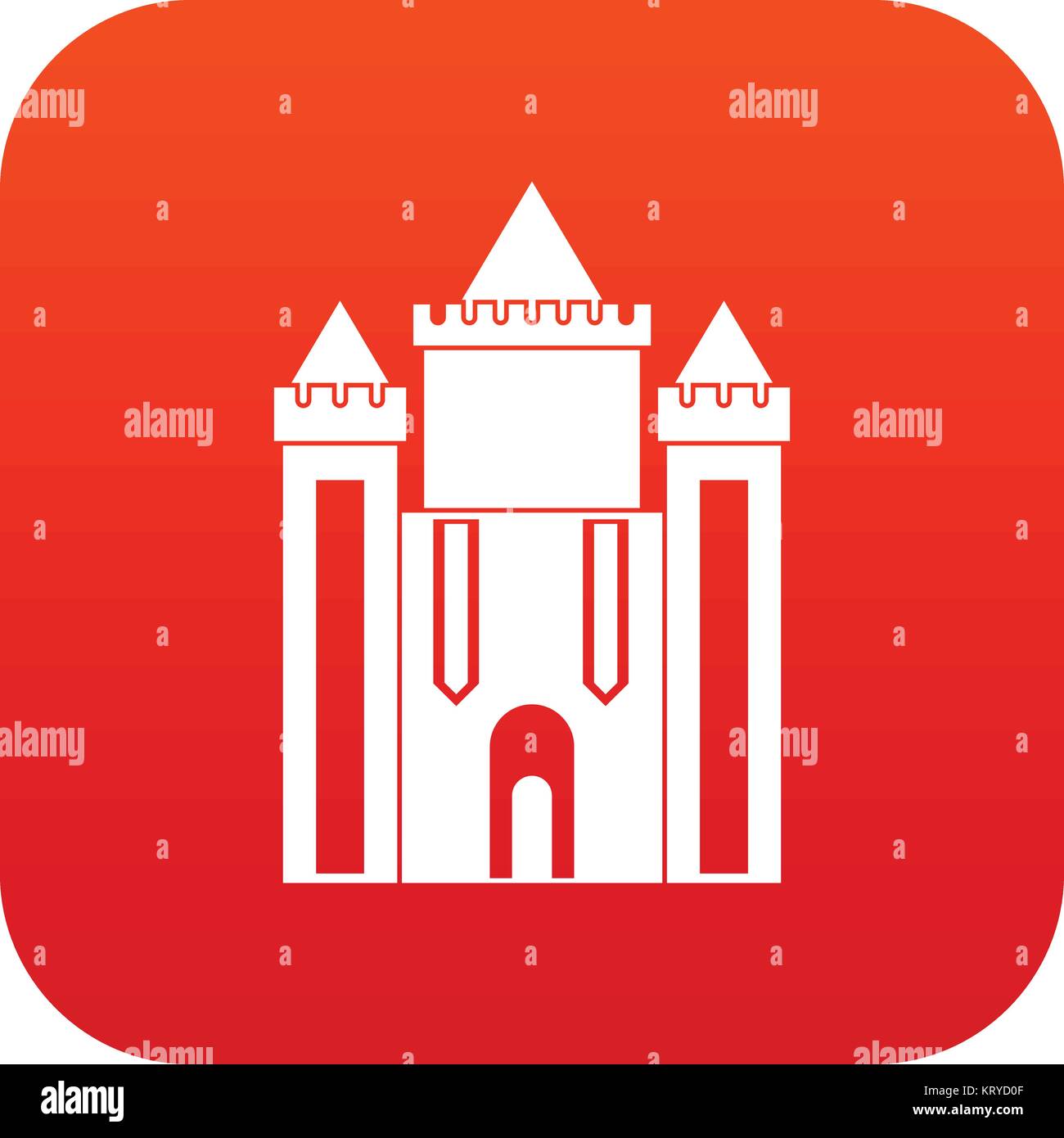 Ancient fort icon digital red Stock Vector Image & Art - Alamy