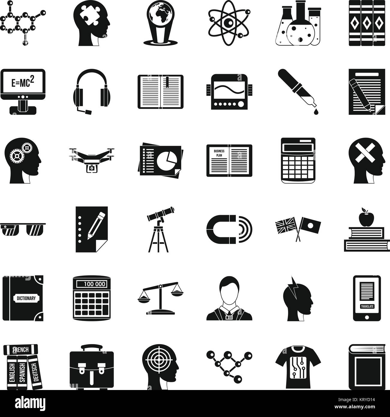 Student icons set, simple style Stock Vector Image & Art - Alamy