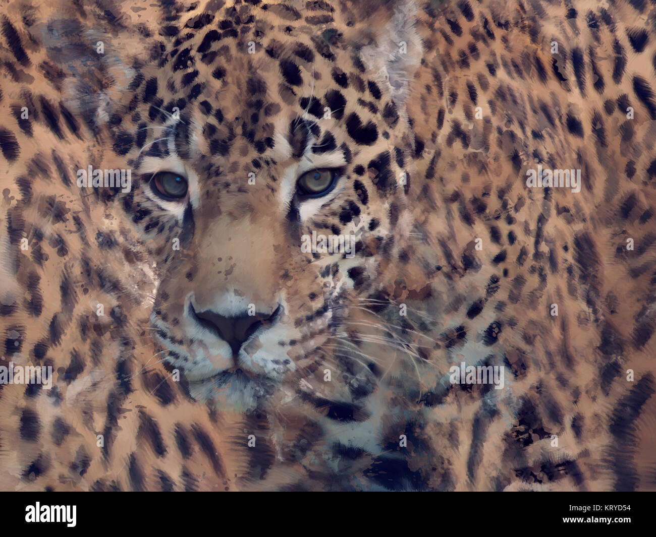 Watercolor Leopard Background Stock Photo - Alamy