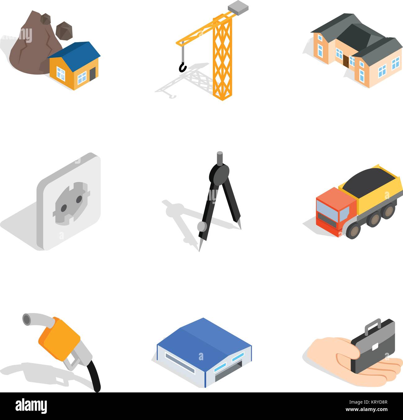 Construction site icons set, isometric style Stock Vector Image & Art ...