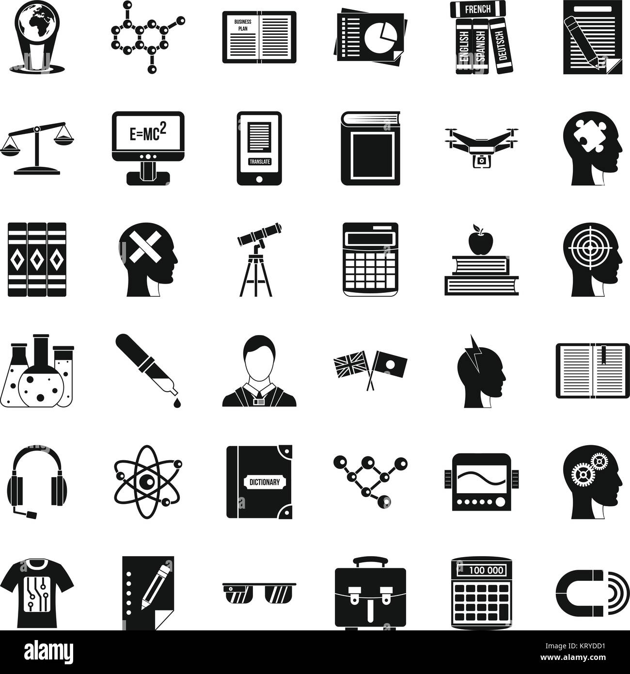 Studying icons set, simple style Stock Vector Image & Art - Alamy