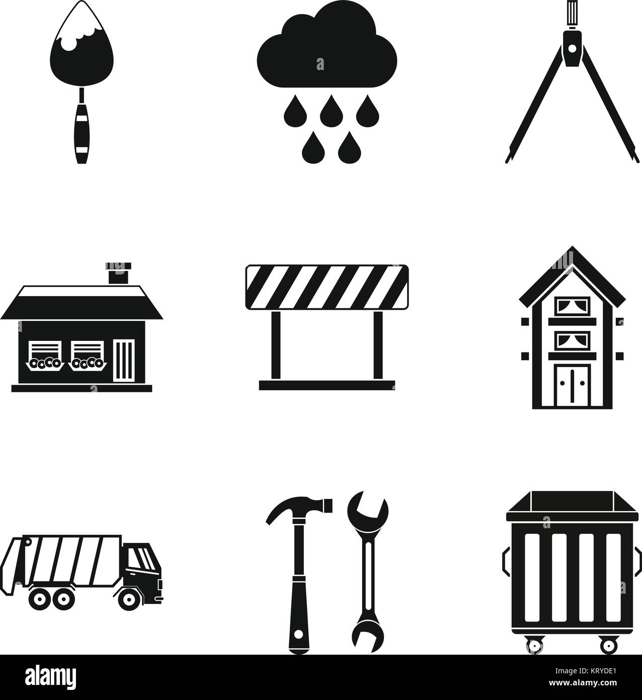 Construction project icons set, simple style Stock Vector Image & Art ...