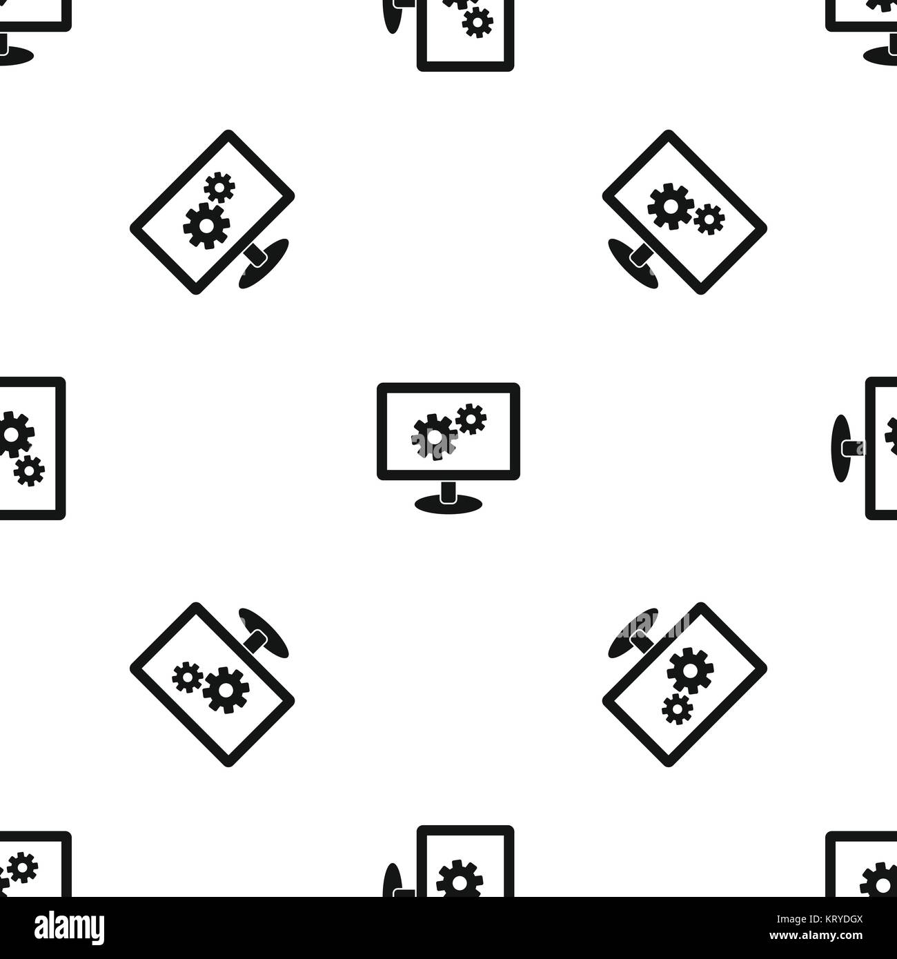 Monitor settings pattern seamless black Stock Vector Image & Art - Alamy