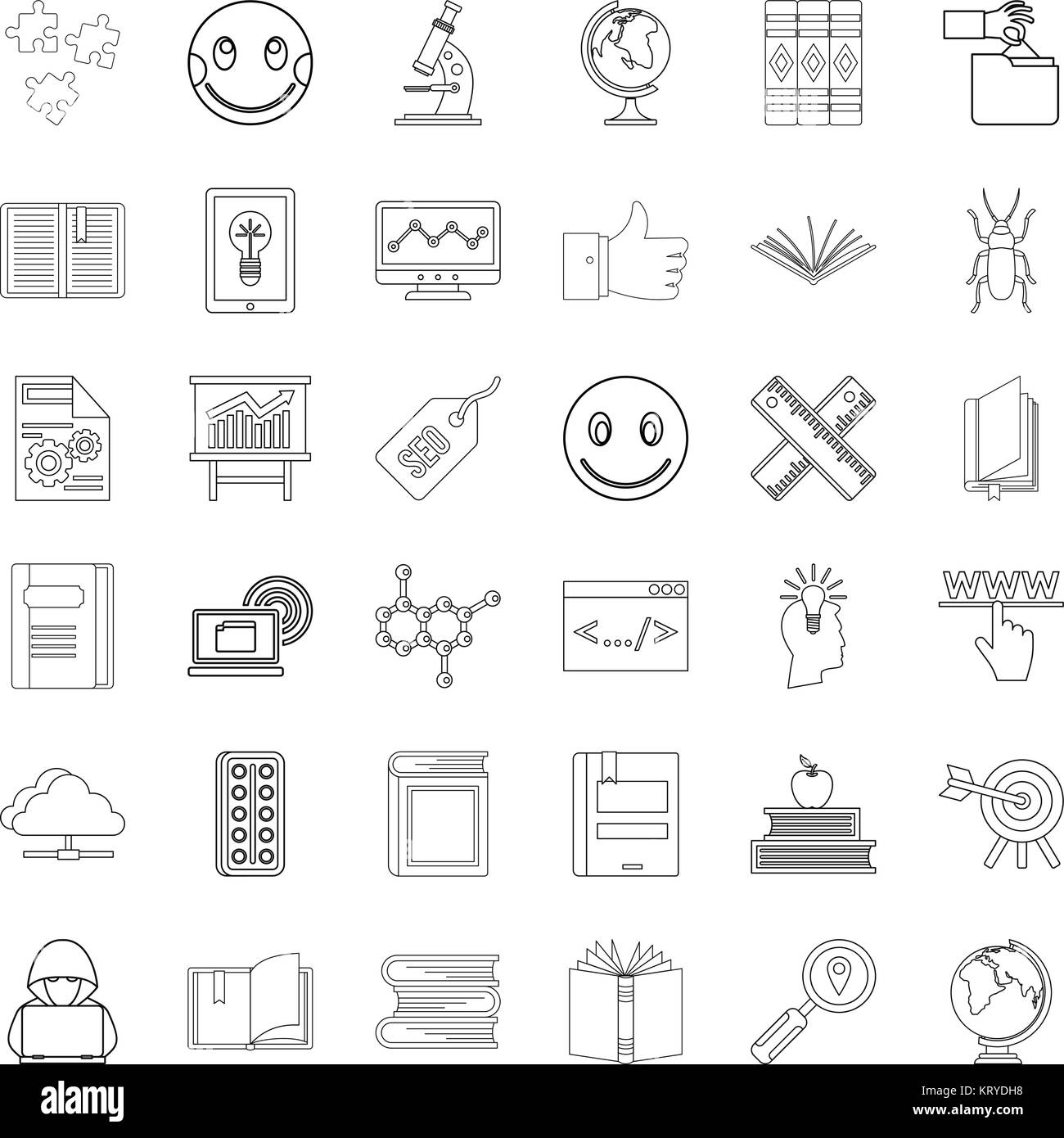 Knowledge icons set, outline style Stock Vector Image & Art - Alamy