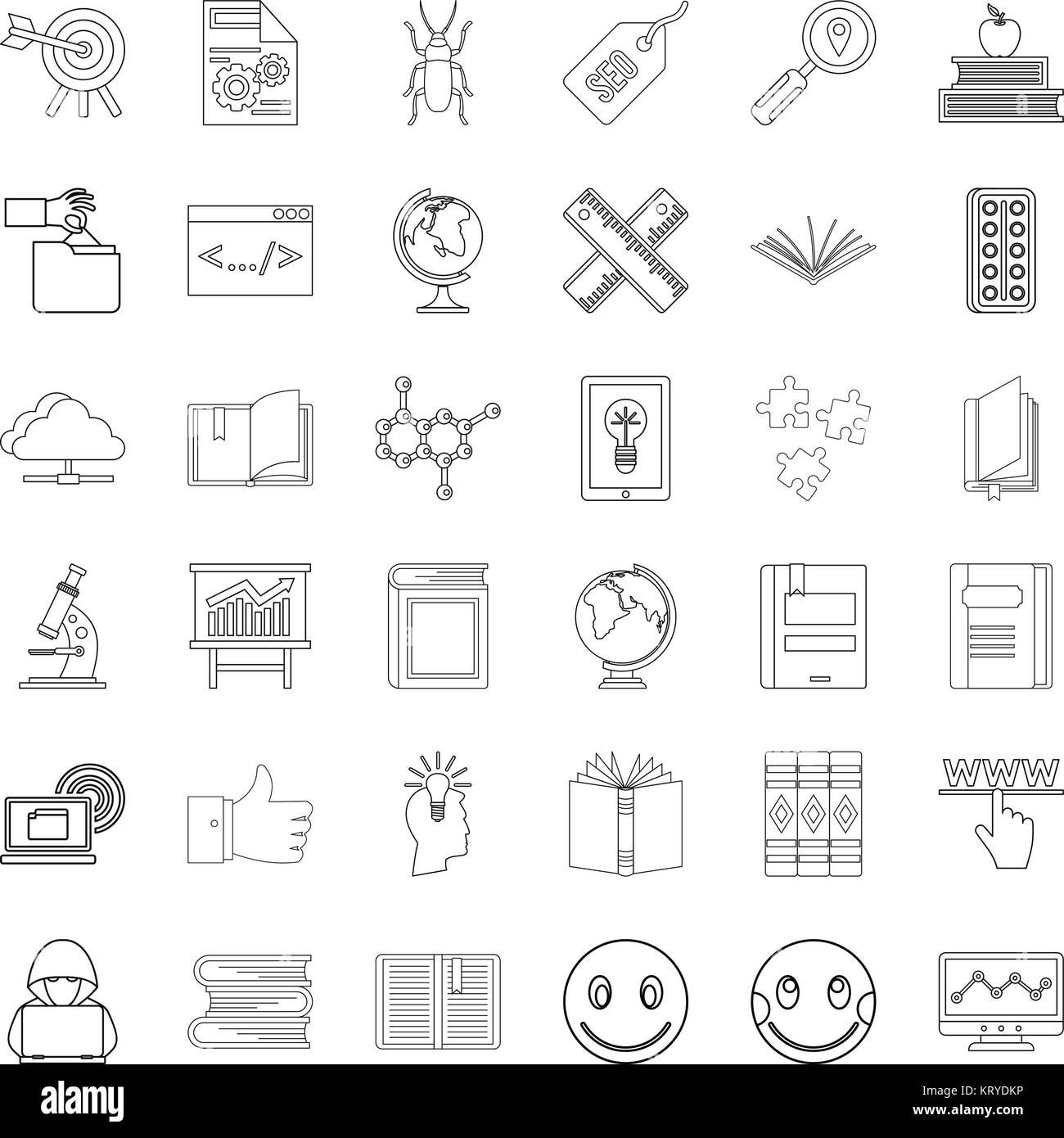 Student icons set, outline style Stock Vector Image & Art - Alamy