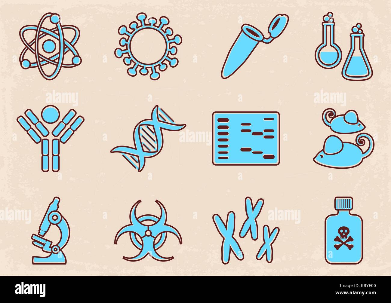 Biology science icons Stock Photo - Alamy