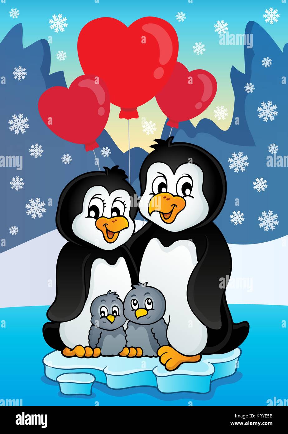 Valentine penguins near seashore Stock Photo - Alamy