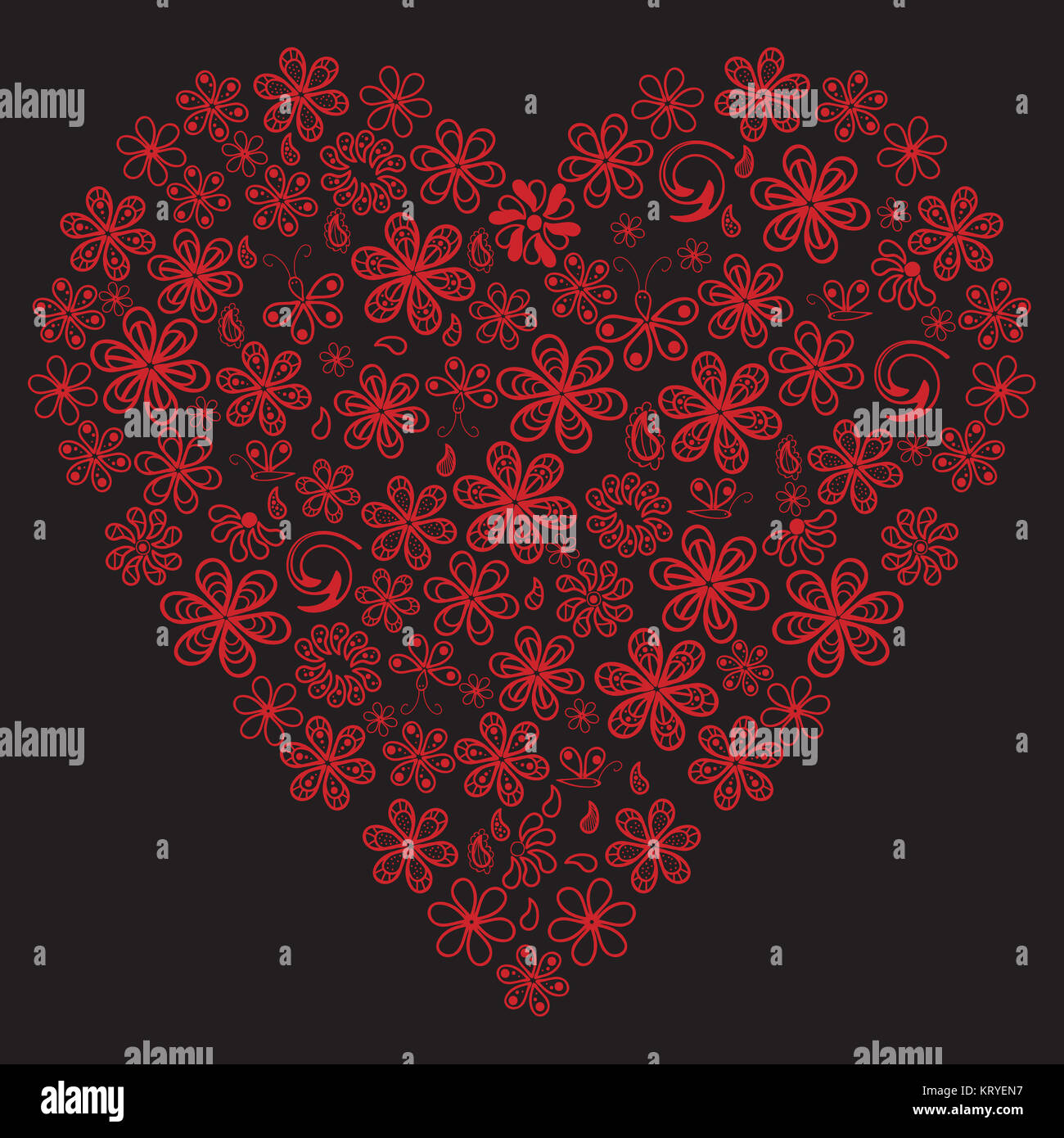 Love concept of flowers in the shape of a heart Stock Photo - Alamy