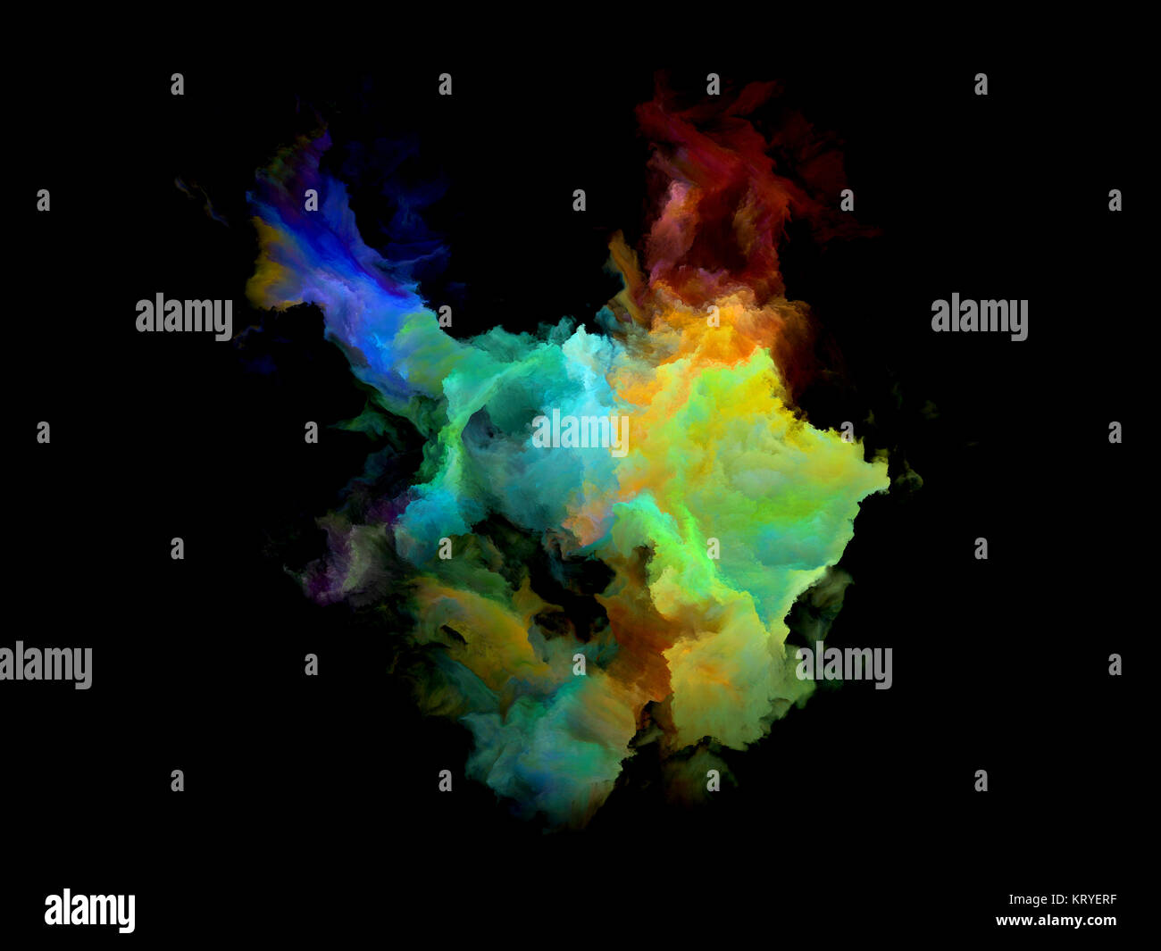 Colorful Fractal Cloud Particle Stock Photo - Alamy