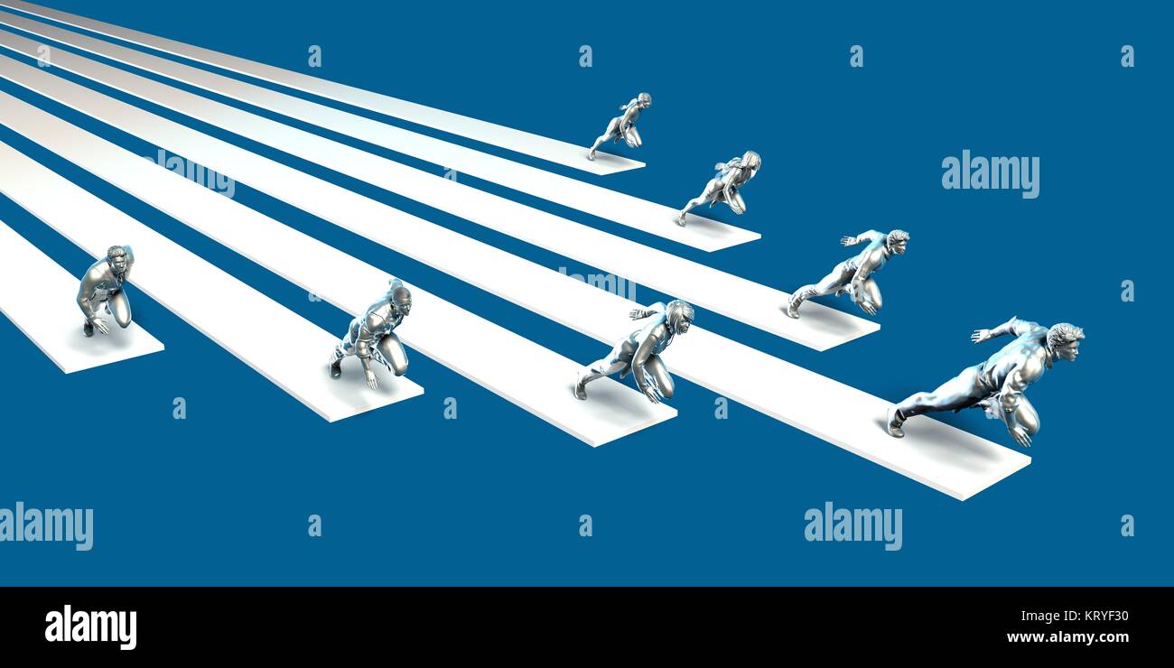 Businessmen Teamwork Running Together Stock Photo - Alamy