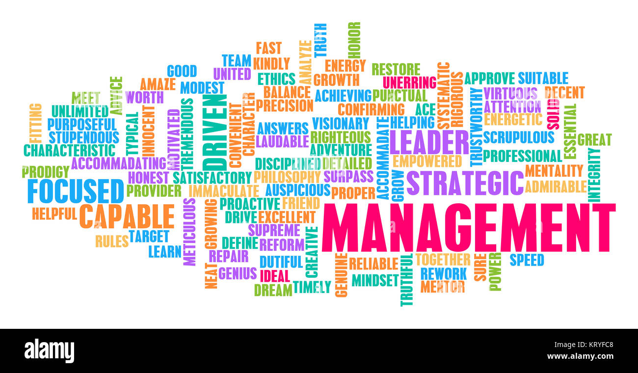 Management Word Cloud Concept Stock Photo - Alamy