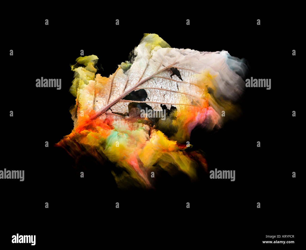 Surreal Leaf Particle Stock Photo - Alamy