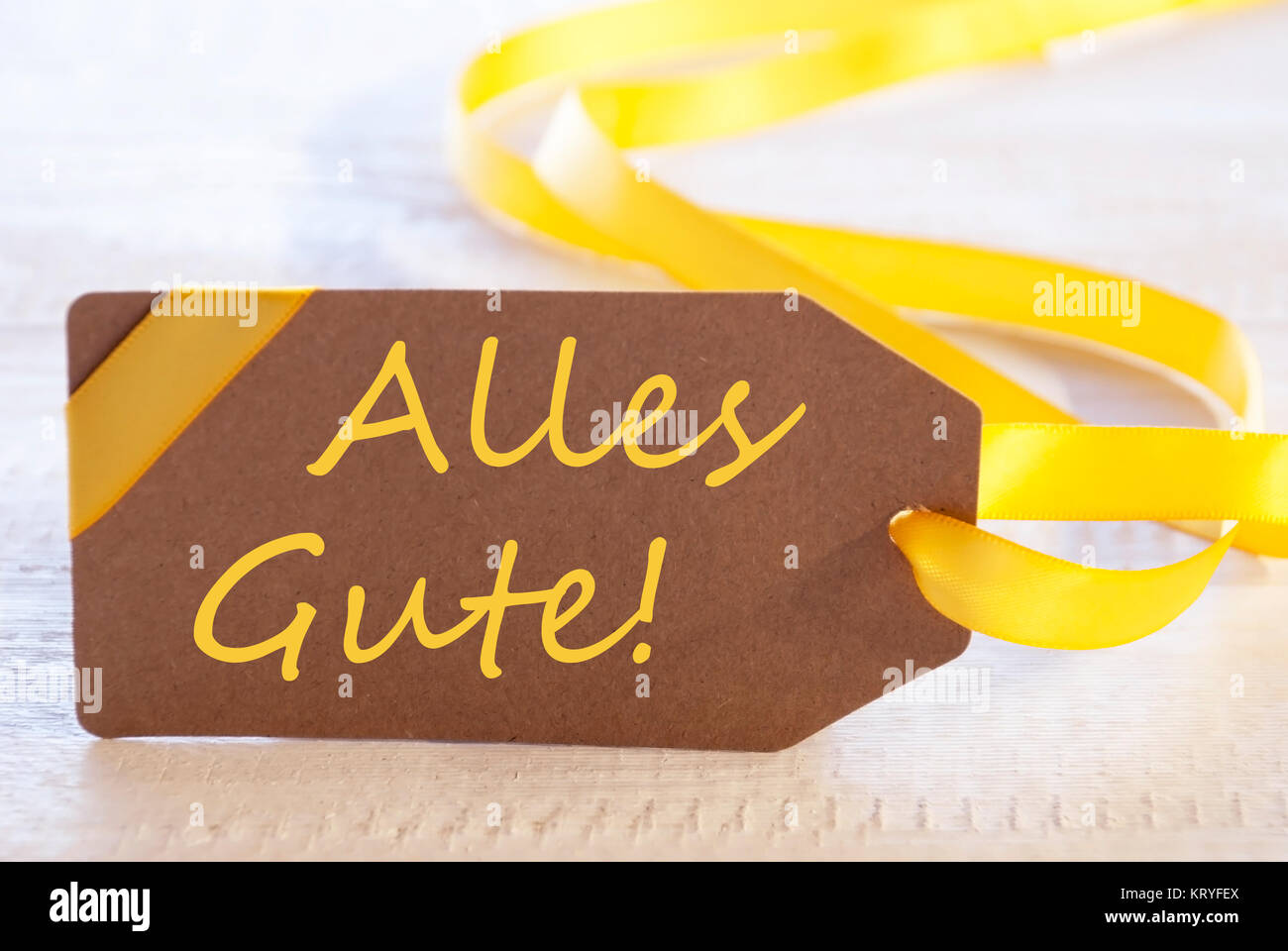 Label With German Text Alles Gute Means Best Wishes. White Wooden ...