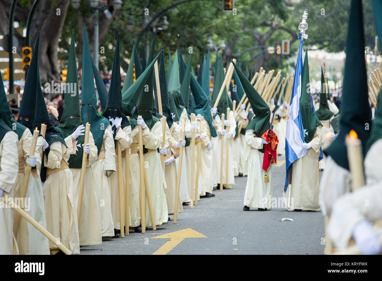 Nazarenes with candles Stock Photo - Alamy