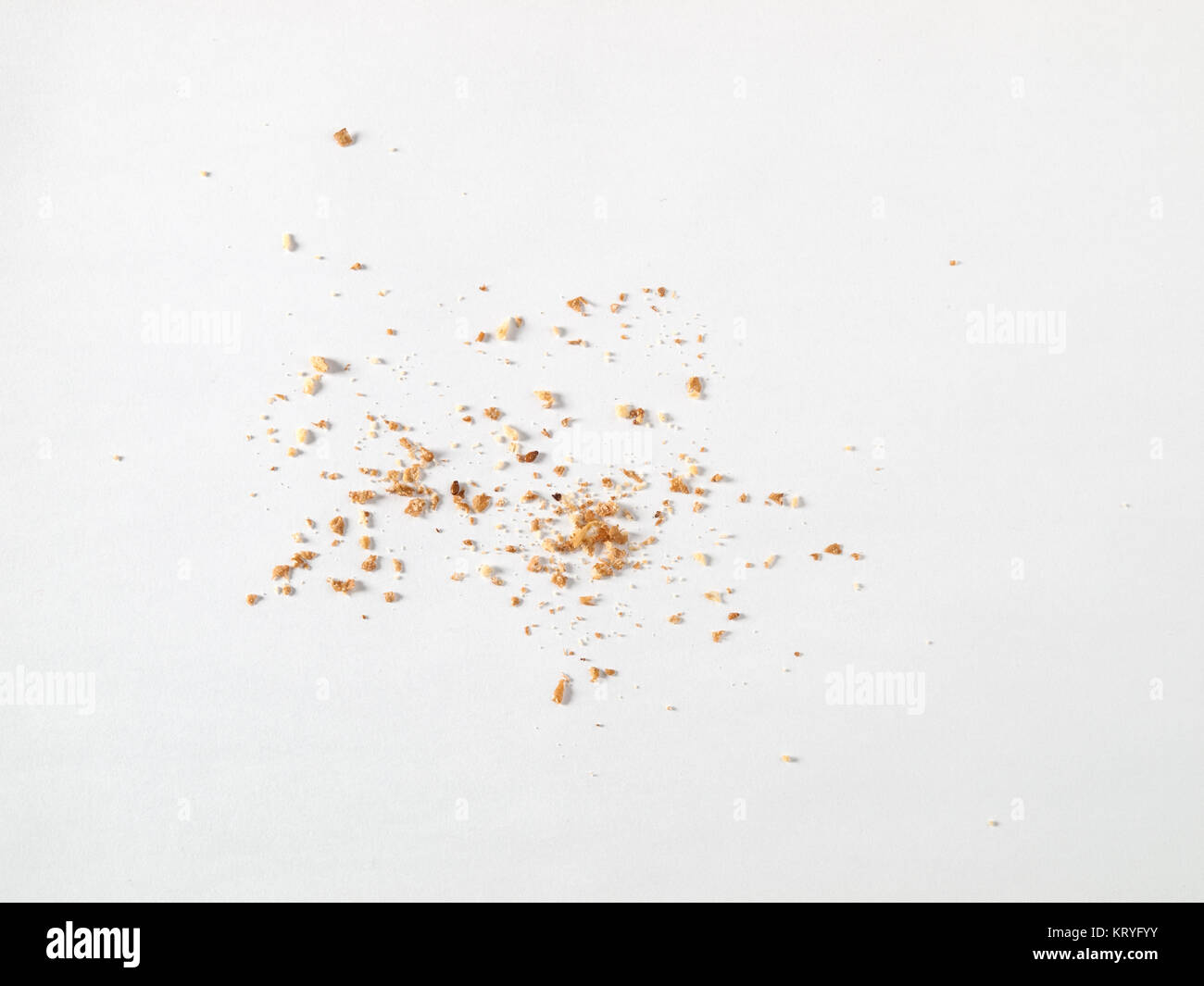 Scattered crumbs isolated on white background Stock Photo - Alamy