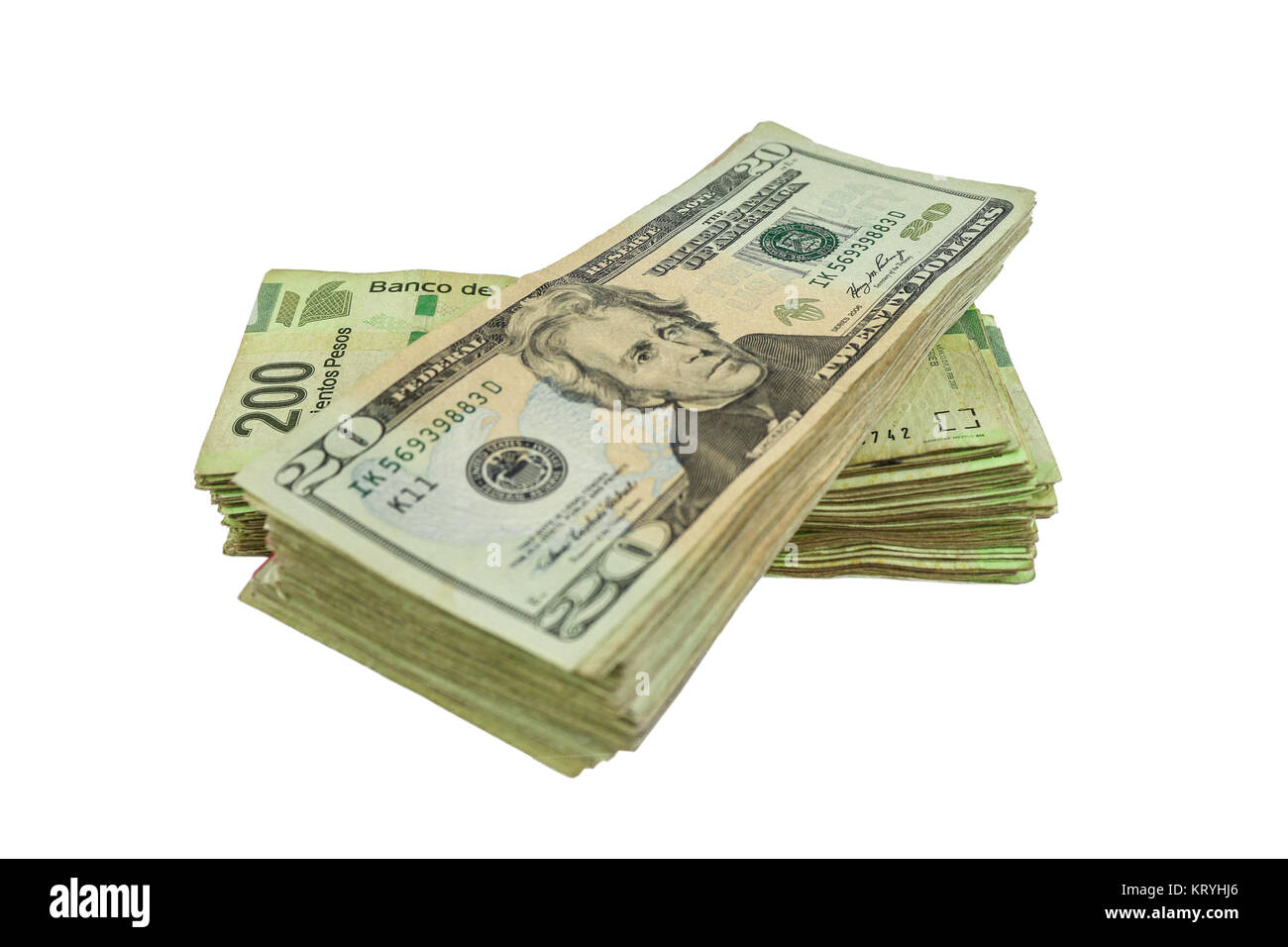 Cash stack 20 dollar bills hi-res stock photography and images - Alamy