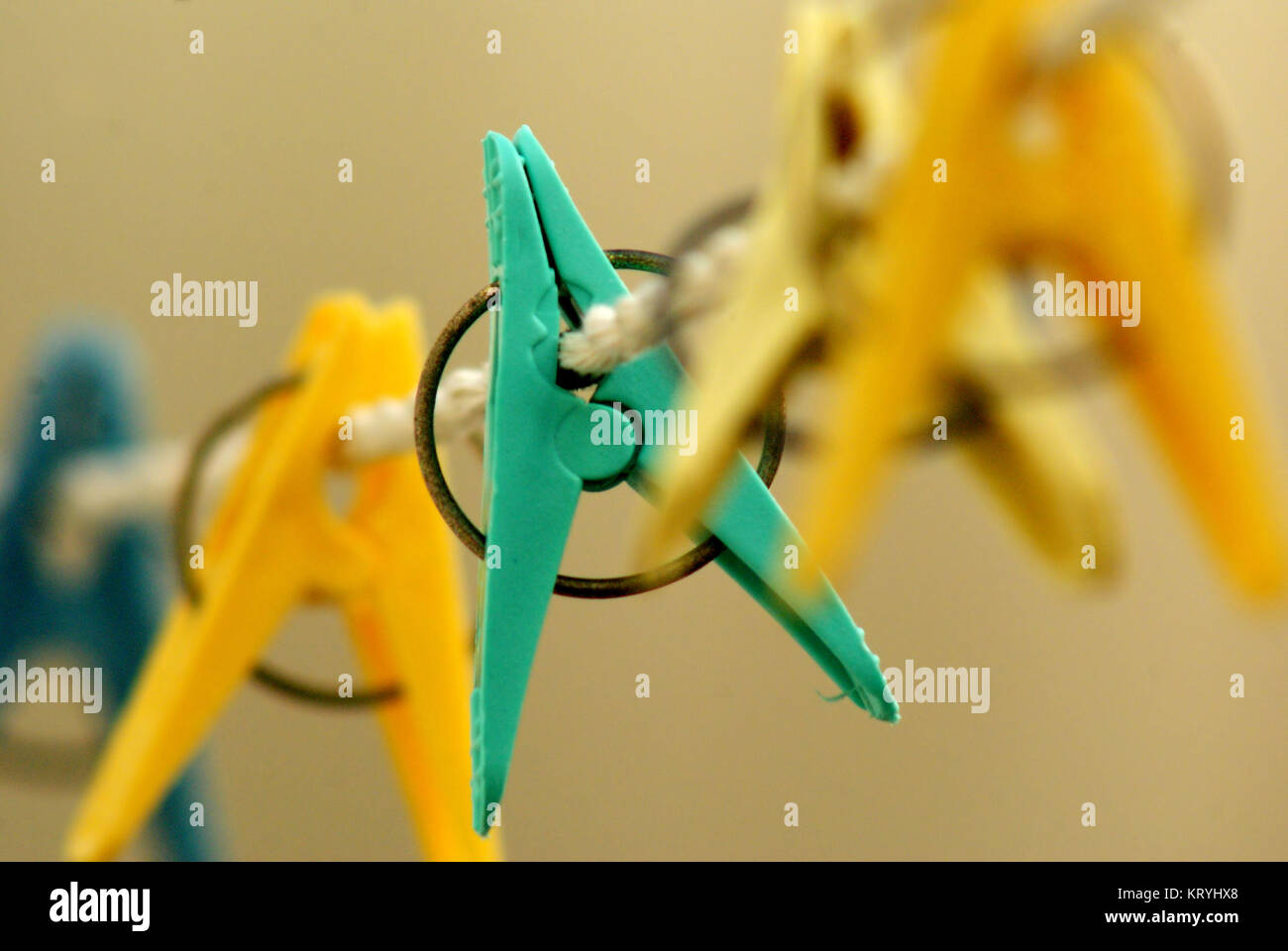 Multi colored Fabric Hangers Stock Photo - Alamy