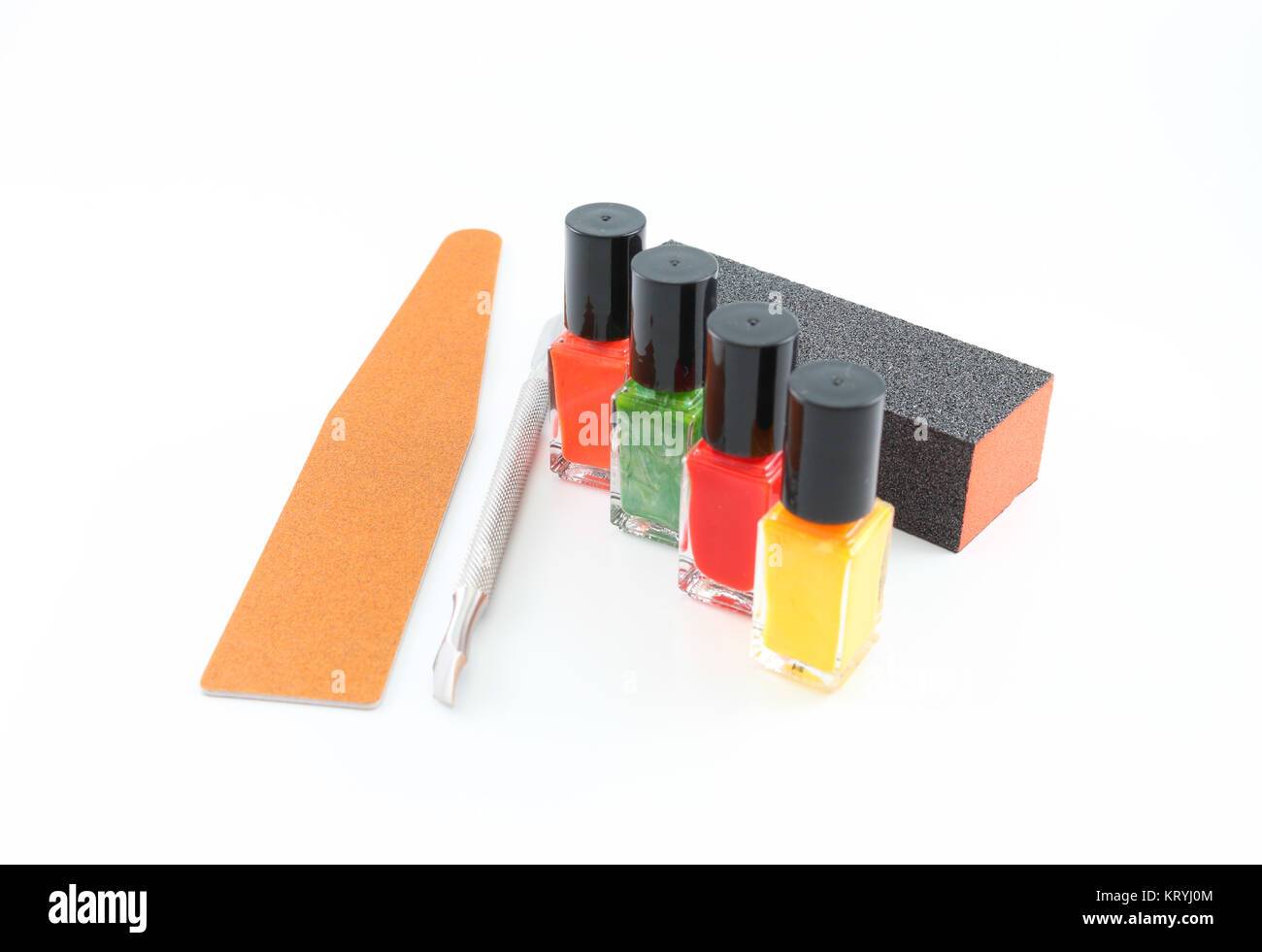 Nail polish, buffer and tools for a great manicure Stock Photo - Alamy
