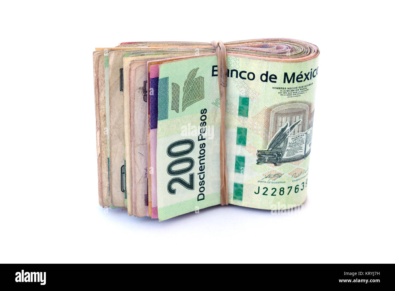 A Stack of Mexican Currency bills Stock Photo - Alamy