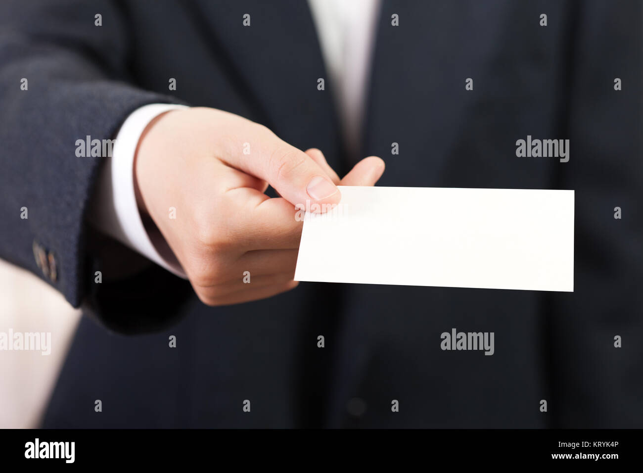 Business men hand holding white empty blank card Stock Photo - Alamy