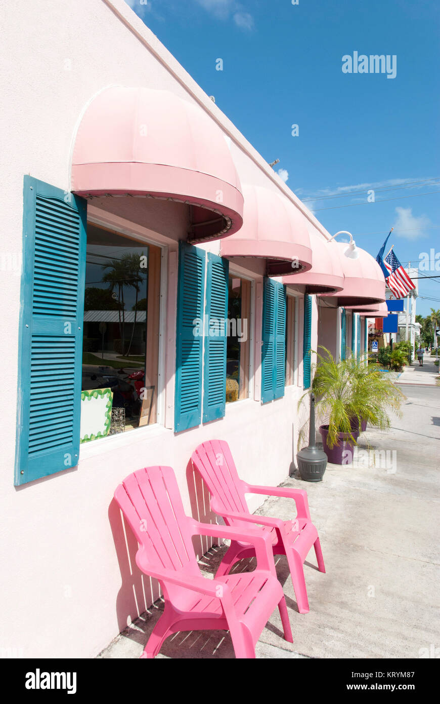 Key West Pink Street Stock Photo - Alamy