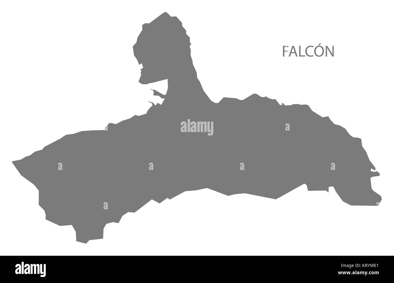 Falcon Venezuela Map grey Stock Photo - Alamy