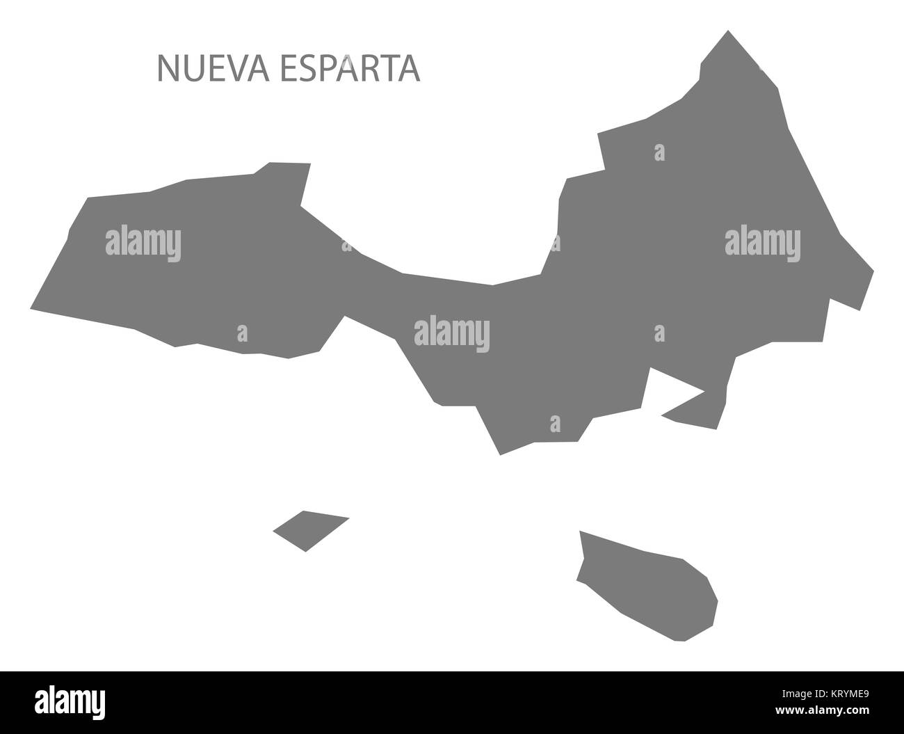 Nueva Esparta Venezuela Map grey Stock Photo - Alamy