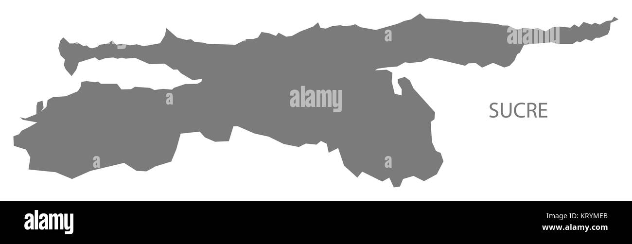 Sucre Venezuela Map grey Stock Photo - Alamy