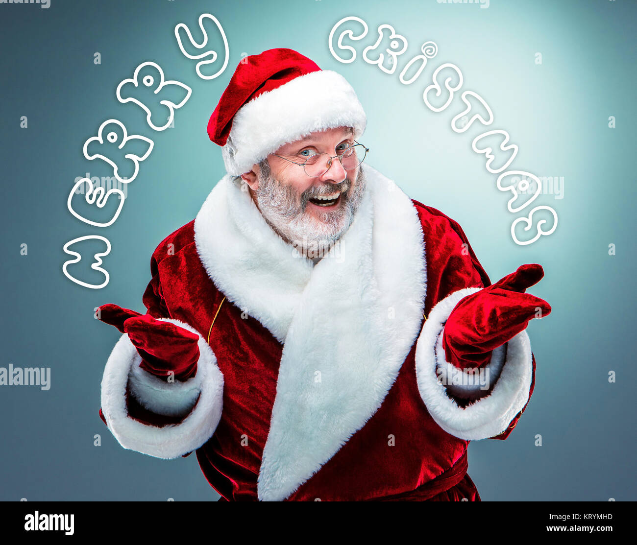 happy, smiling Santa Claus Stock Photo - Alamy