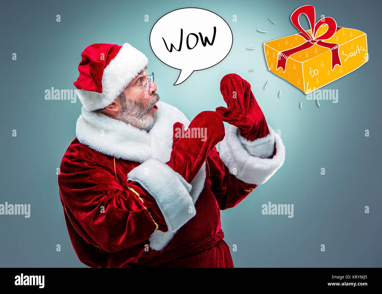 Surprised Santa Claus Stock Photo - Alamy