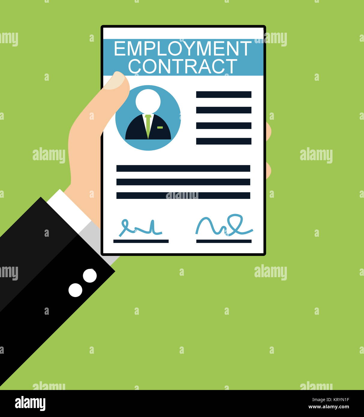 employment contract - flat design Stock Photo - Alamy