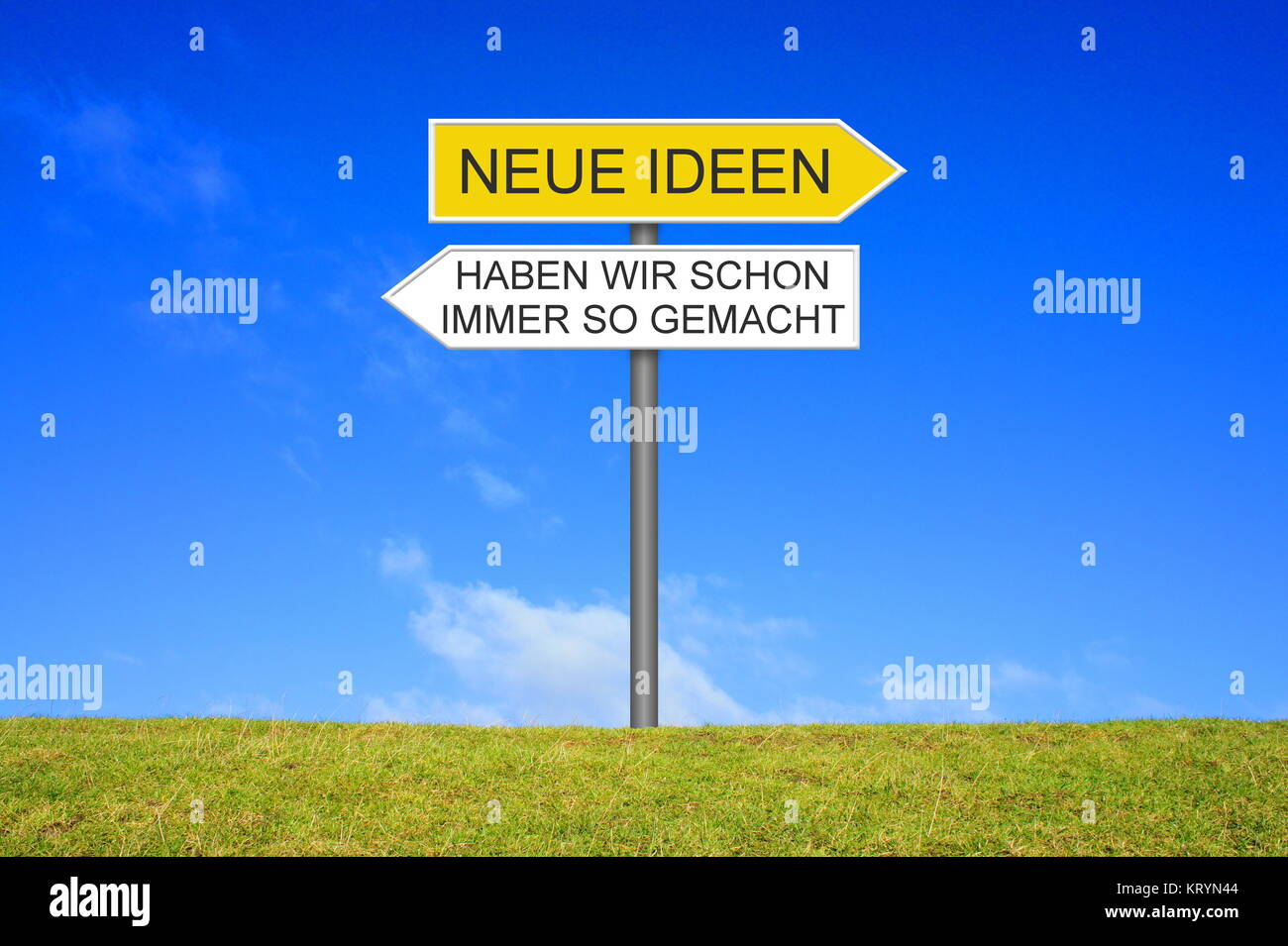 sign showing new ideas or have we always done it Stock Photo - Alamy