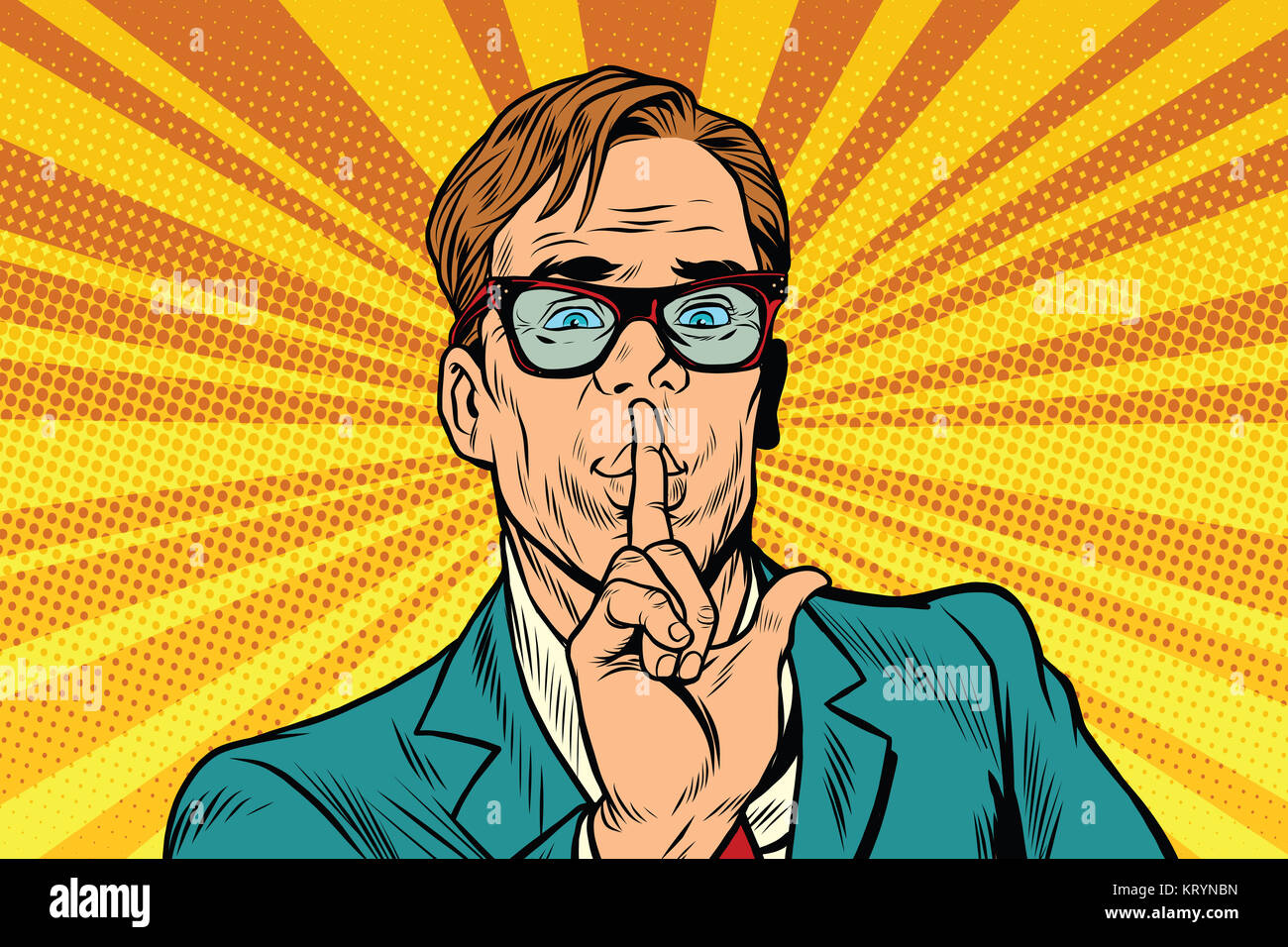 Businessman gesture Shh silence Stock Photo - Alamy