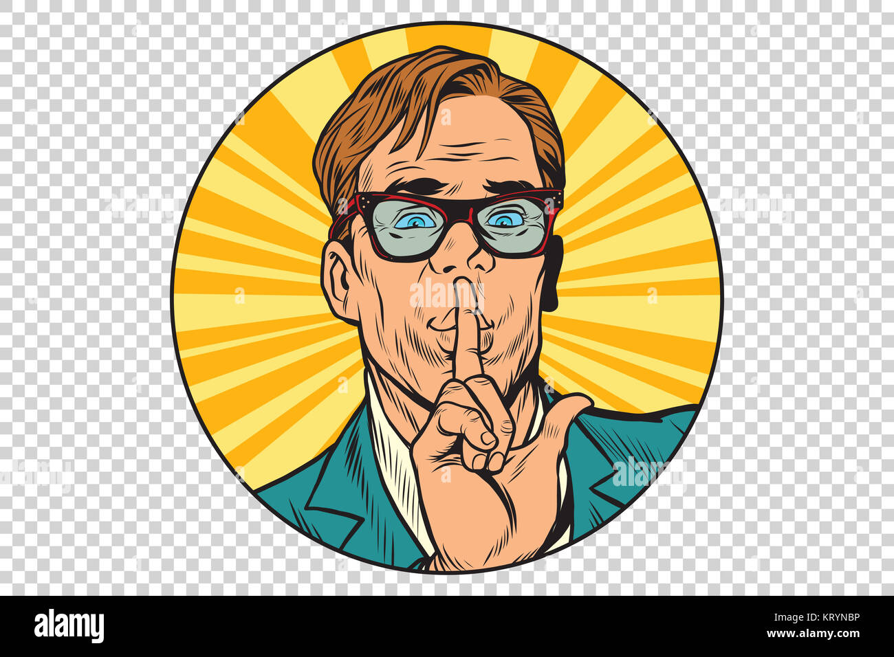 Businessman with a secret, advertising poster Stock Photo - Alamy