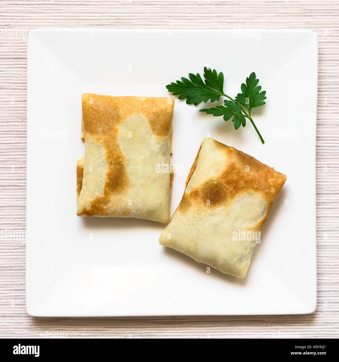 Folded Stuffed Crepes Stock Photo - Alamy