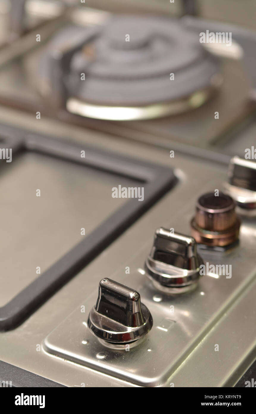 Close up image of the gas stove Stock Photo - Alamy
