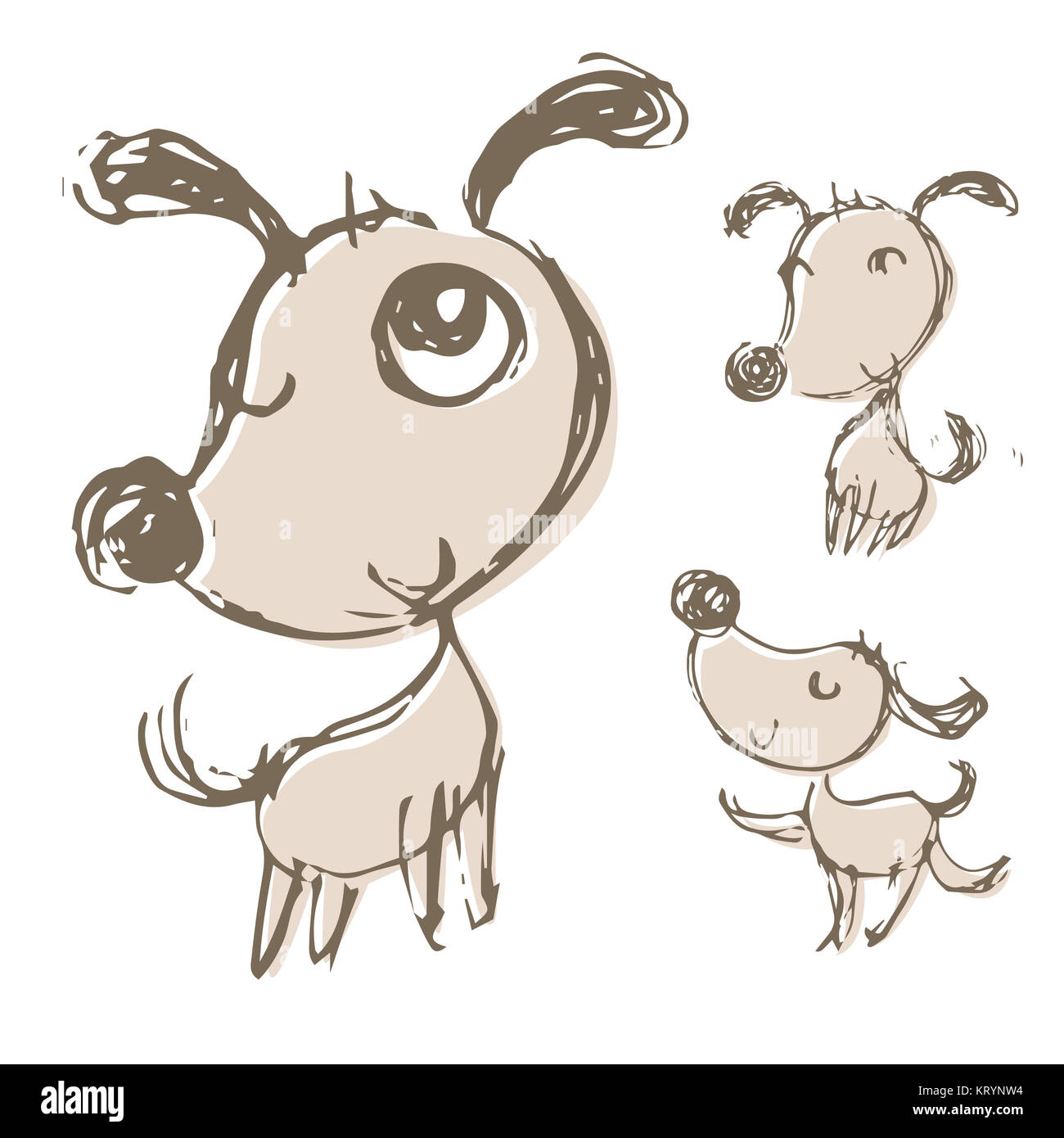 Hand drawn dog illustrations Stock Photo - Alamy