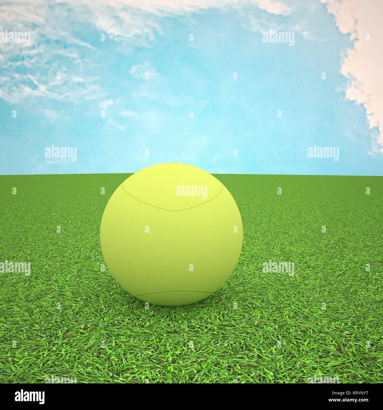 Tennis ball over green grass Stock Photo - Alamy