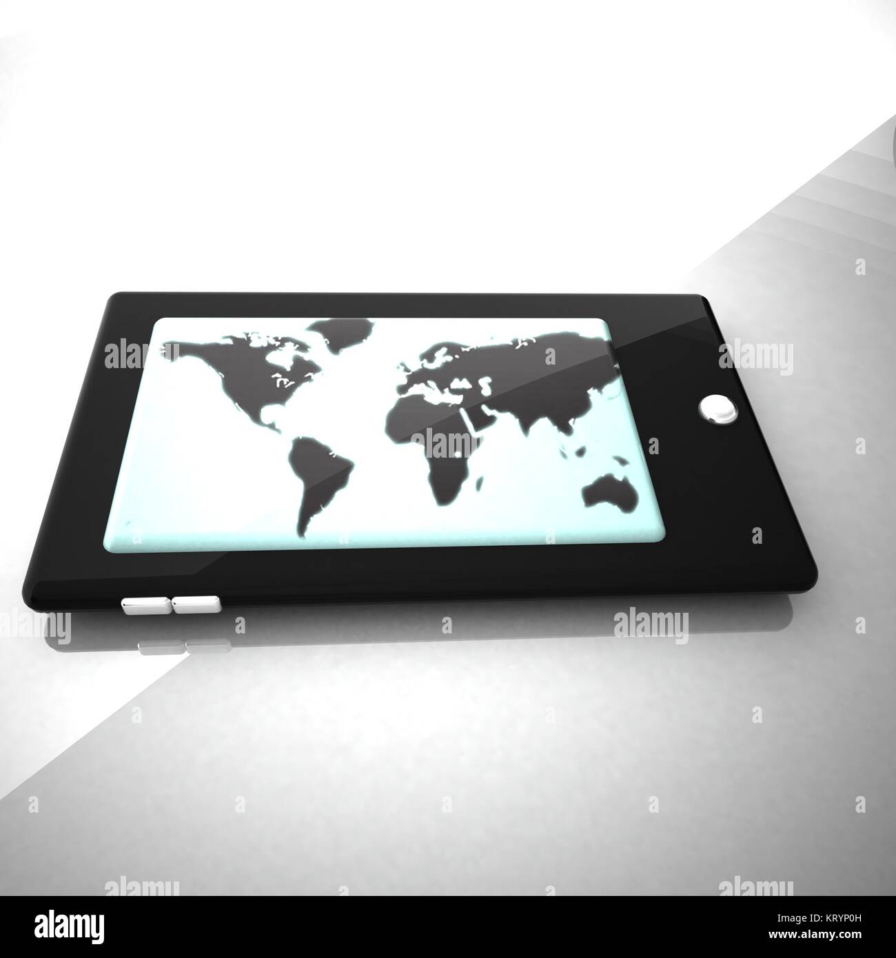 World map over smartphone screen Stock Photo - Alamy