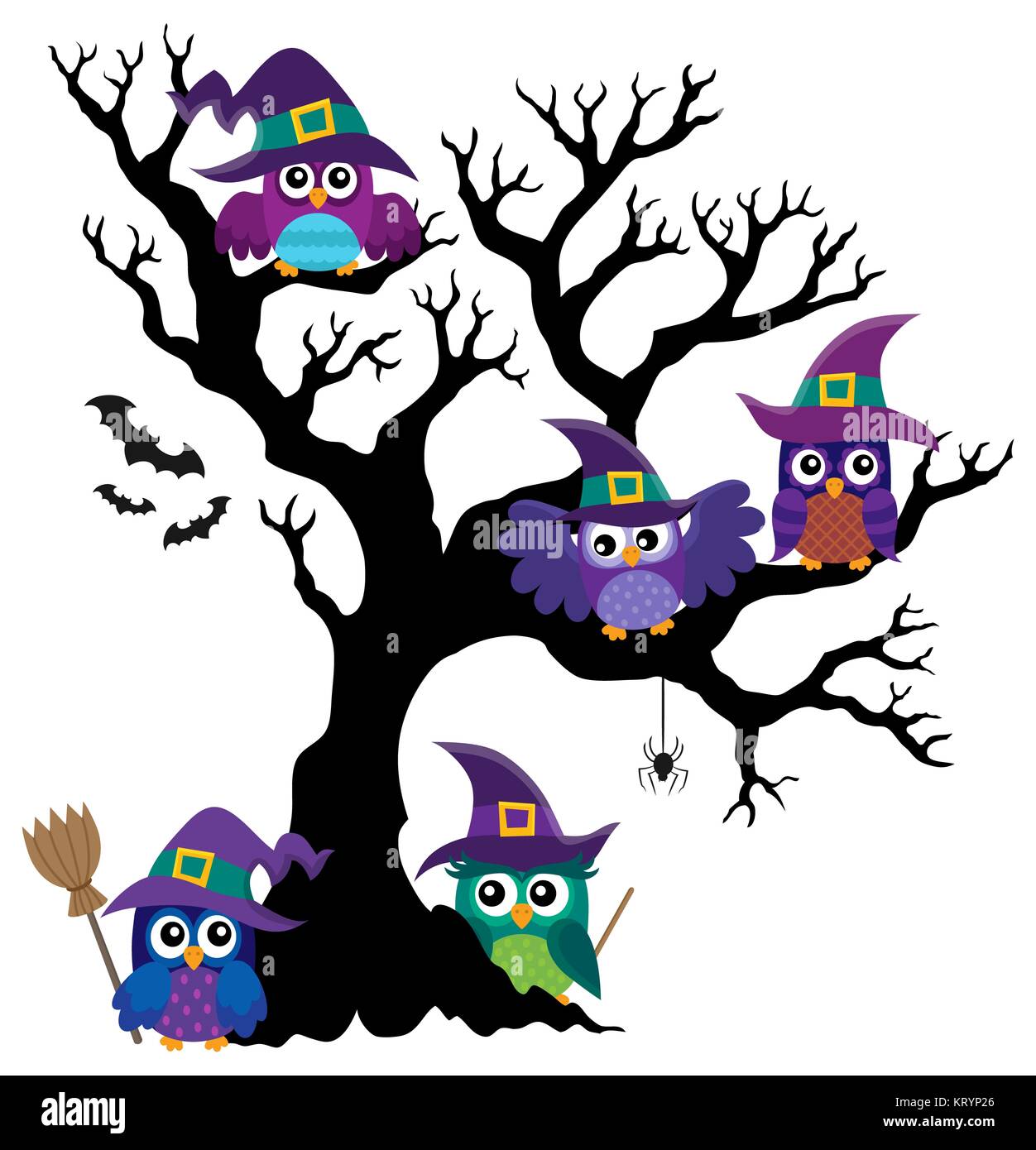 Owl witches theme image 1 Stock Photo - Alamy