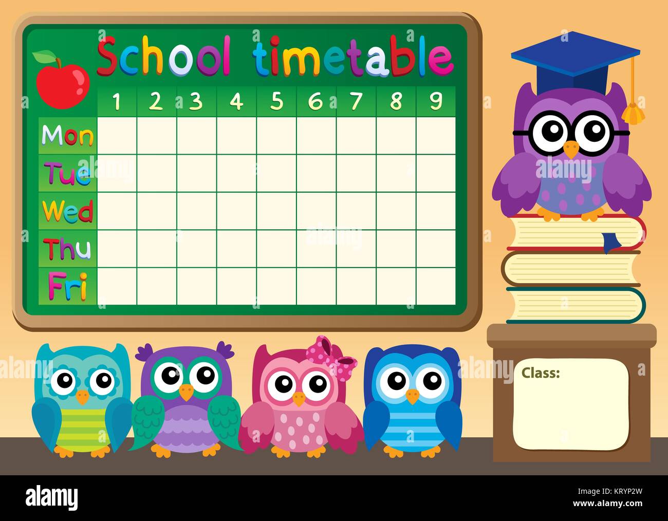 School time table chart hi-res stock photography and images - Alamy