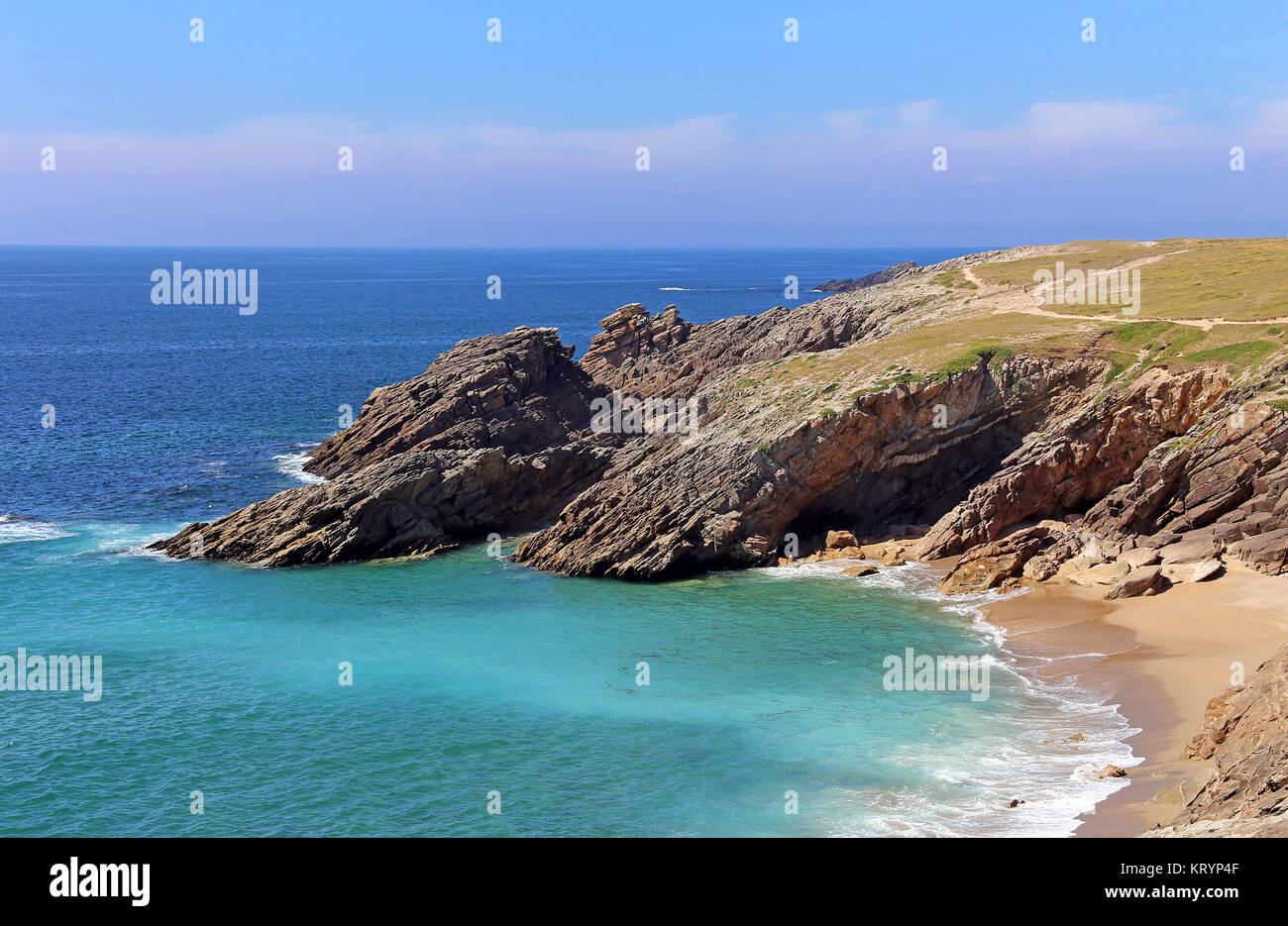 coastline on the peninsula of quiberon in brittany Stock Photo - Alamy