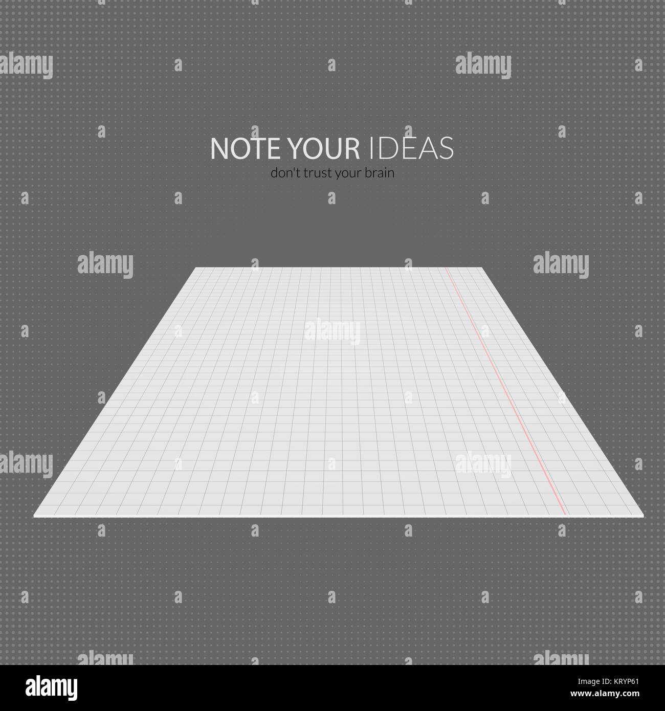 Note you ideas grid paper background illustration Stock Vector Image ...