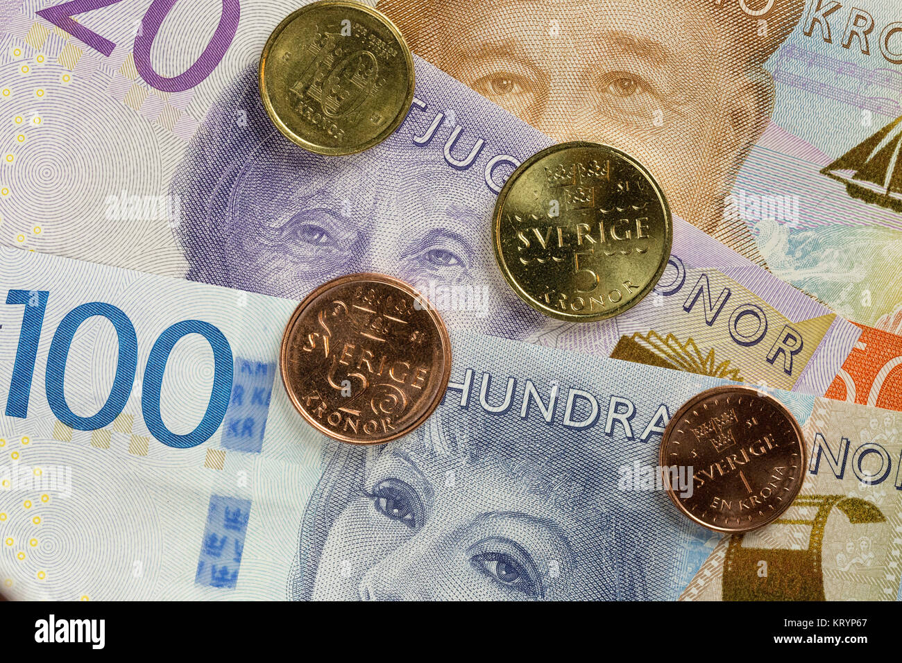 Swedish Currency Close Up Stock Photo - Alamy