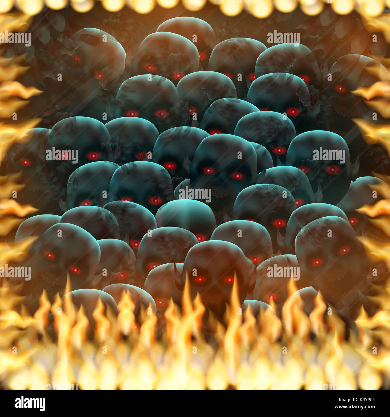 Crowd of the isolated demons Stock Photo - Alamy