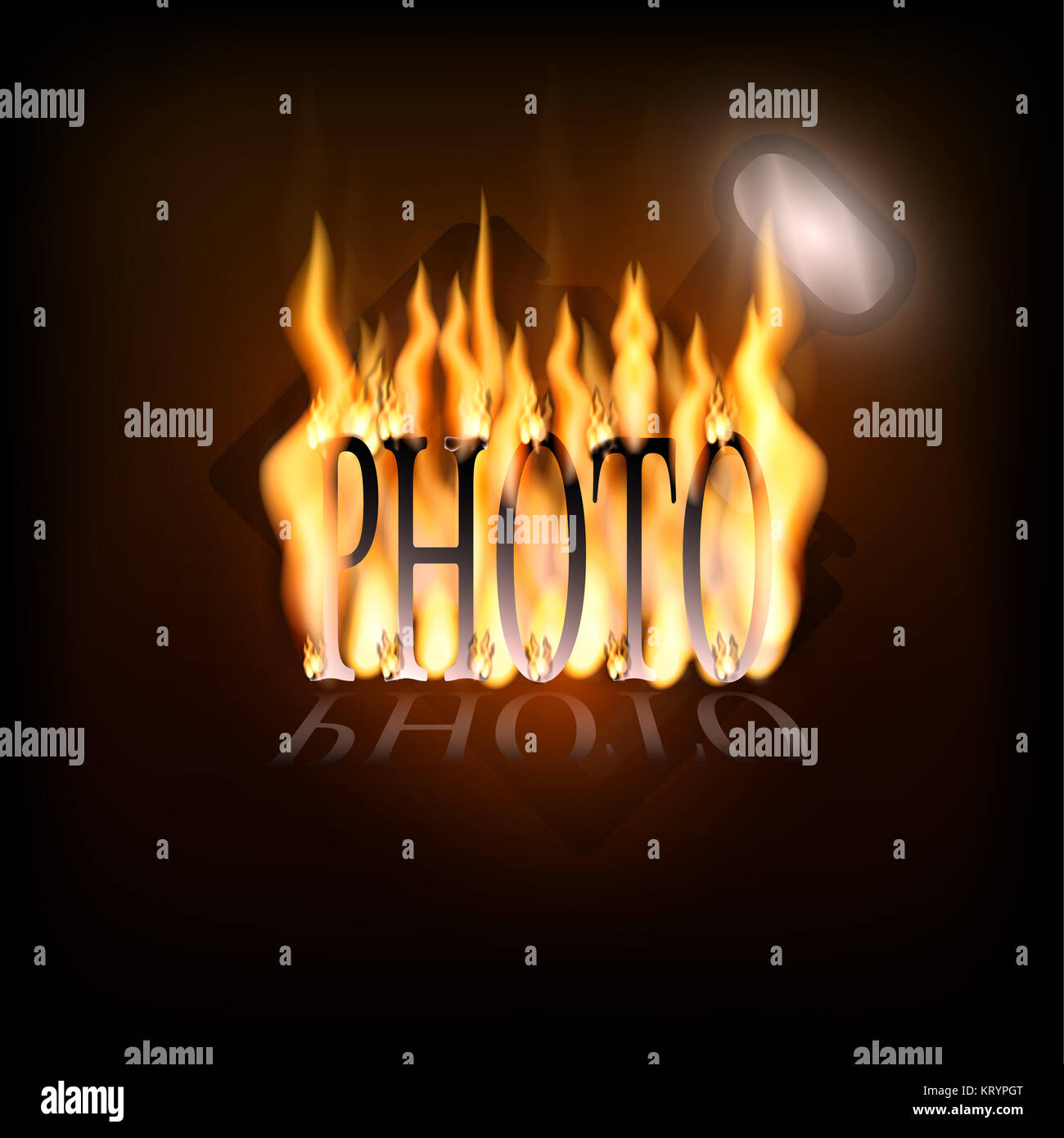 Flaming camera logo Stock Photo - Alamy
