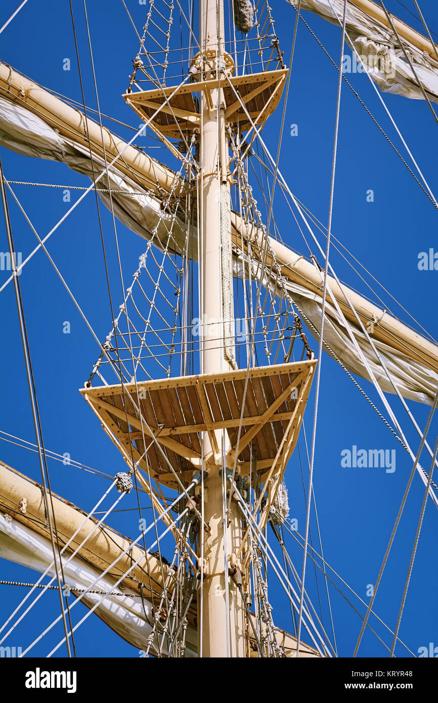 Sailing ship rigging masts shrouds hi-res stock photography and images ...